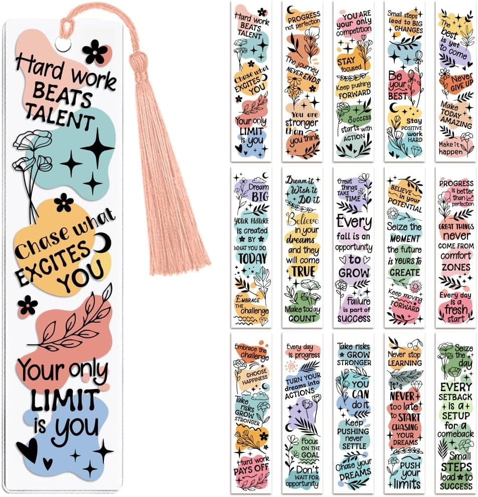 Plastic 30pcs UV DTF Bookmarks Wraps Transfer Stickers Inspirational ...