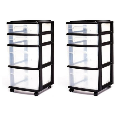 Rimax All-purpose Plastic Resin 3-Drawer Organizer Unit with Roller ...