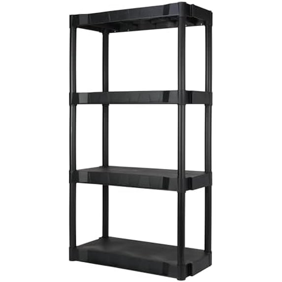 Plastic 4-Tier 56.2" H x 30"" W x 13.8" D Shelf, 280lb Total Capacity ...