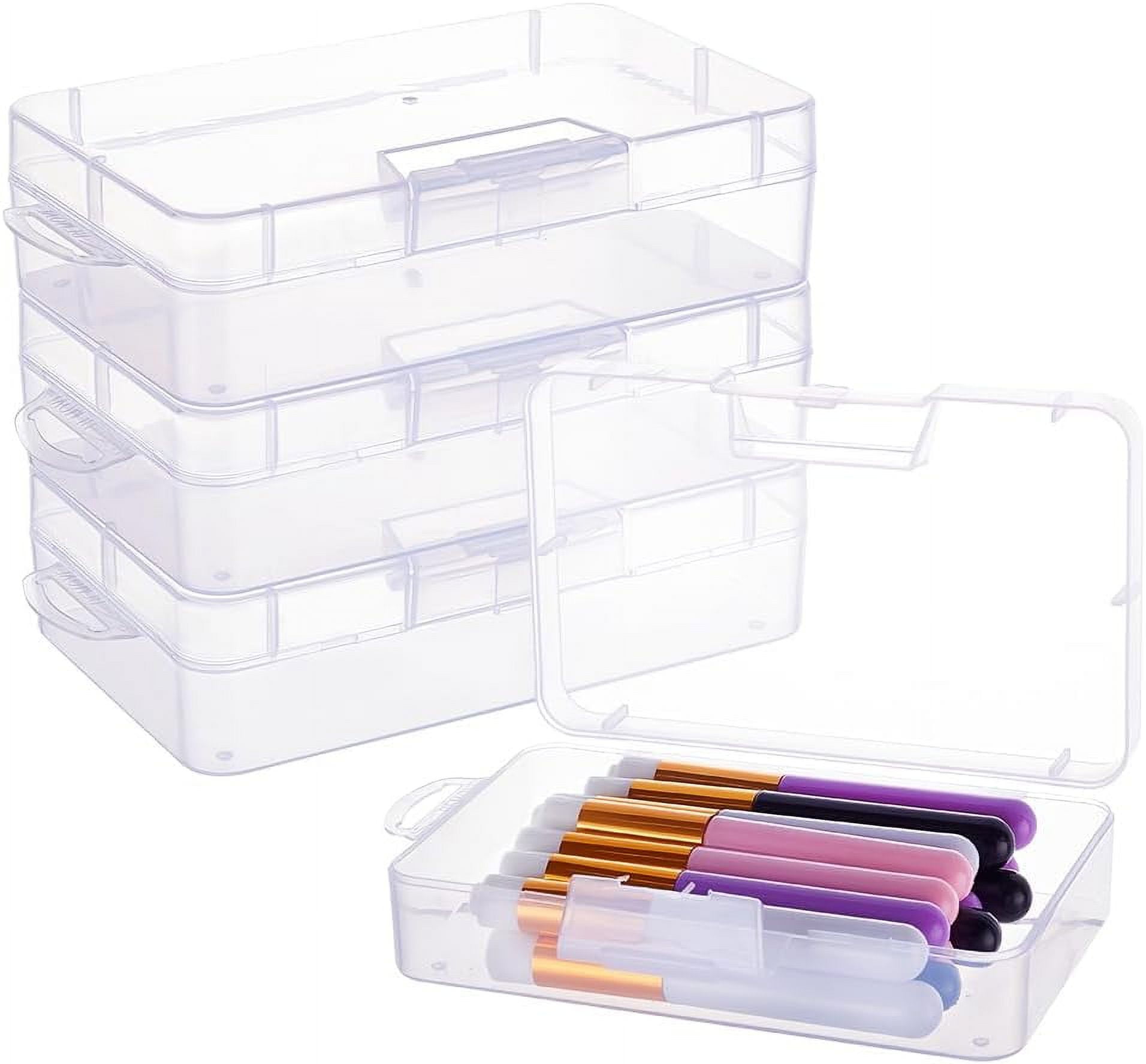 Plastic 4 pc 4 pack 16x9x4cm Large Clear Plastic box Container Clear ...