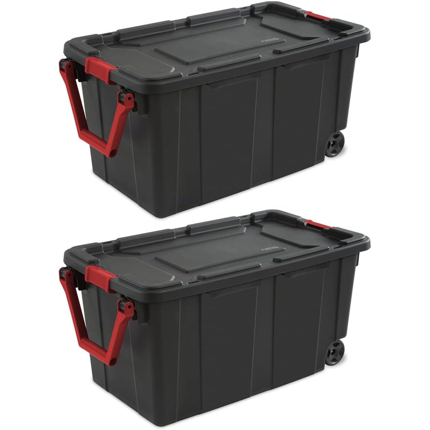 Plastic 40 Gallon Lidded Home Storage Bins, Durable Stackable ...