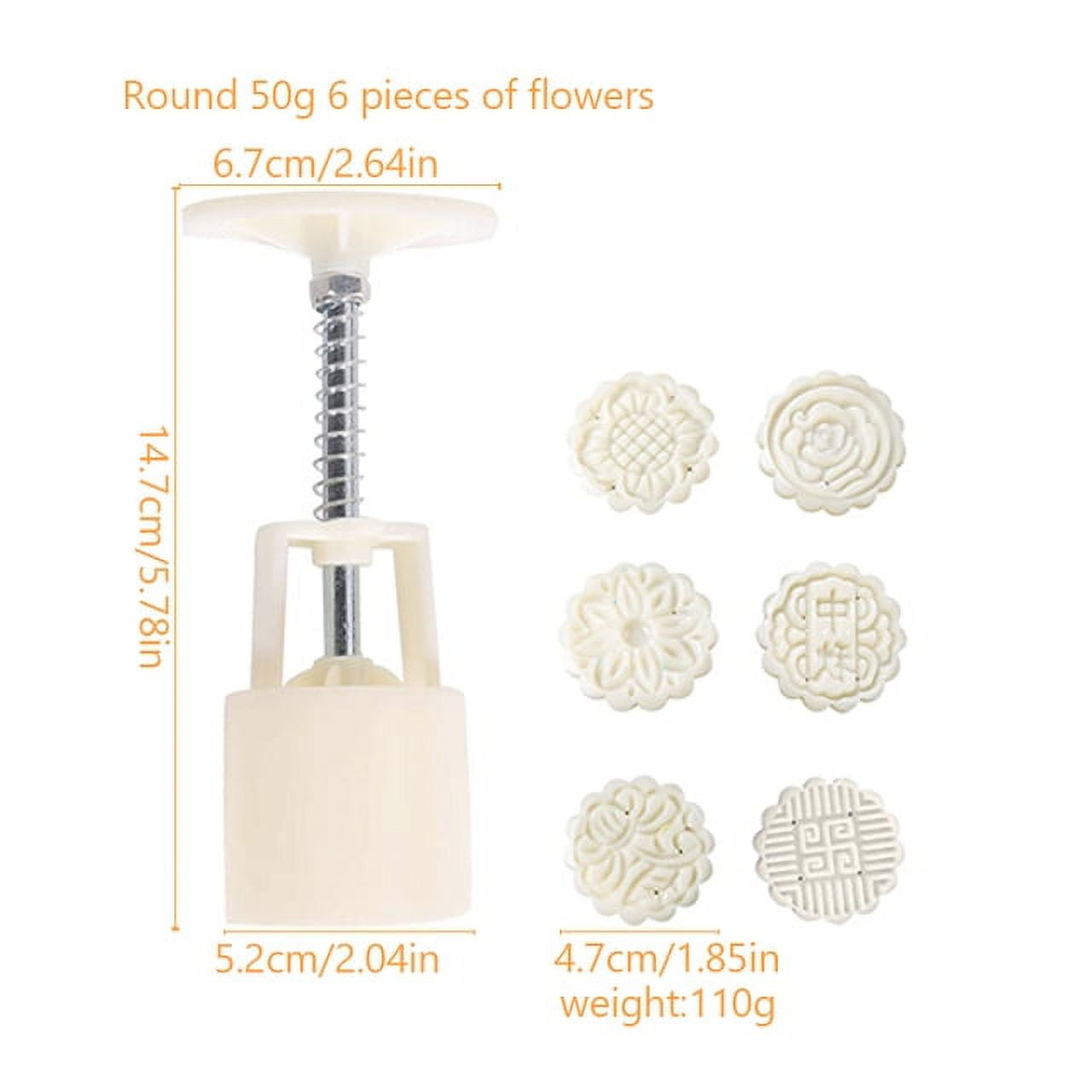 Plastic 50g 100g Mooncake Form Square/Round Mould With Cake Stamp ...