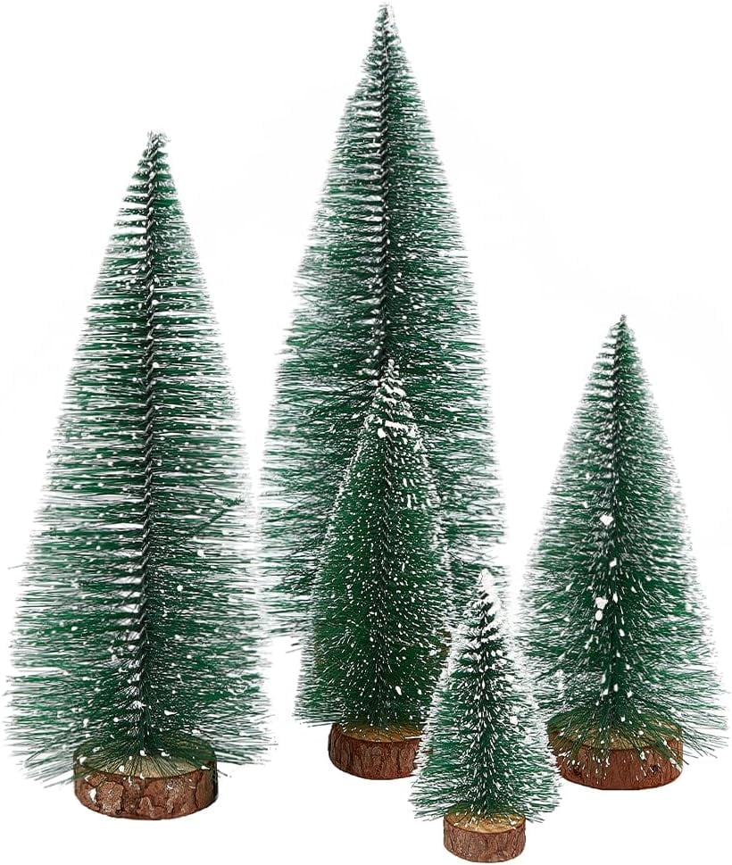 Plastic 5Pcs Artificial Mini PVC Pine Needle Mini Christmas Tree Small ...