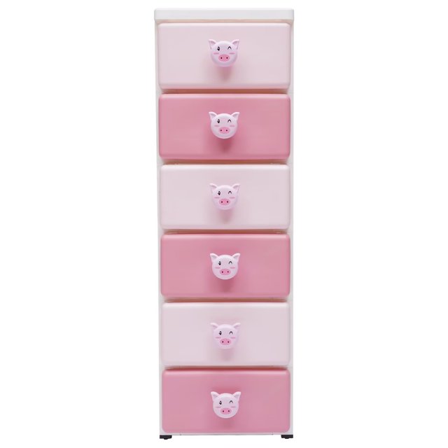 Plastic 6-Drawer Dresser, Pink Storage Cabinet Clothes Storage Tower ...