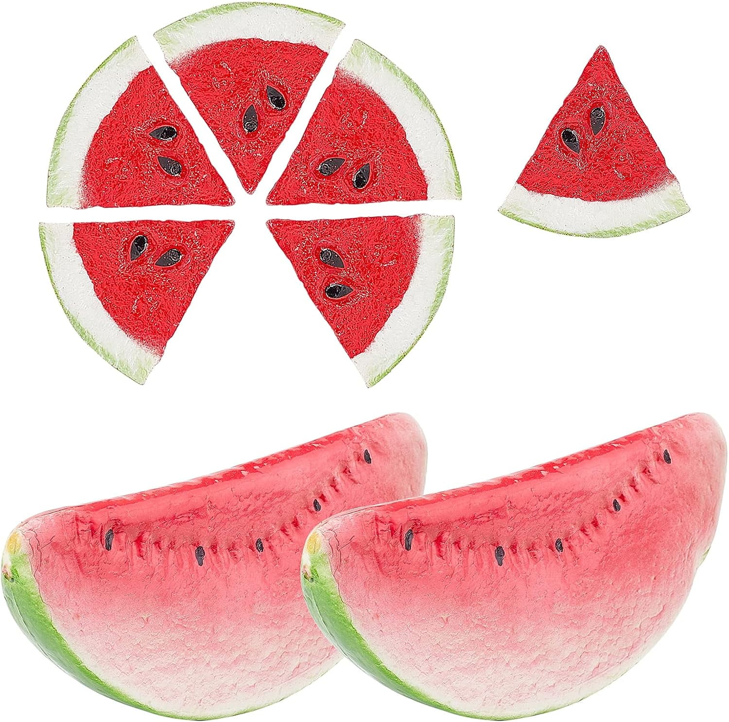 Plastic 8Pcs 2 Styles Artificial Watermelon Slices Plastic Simulation ...