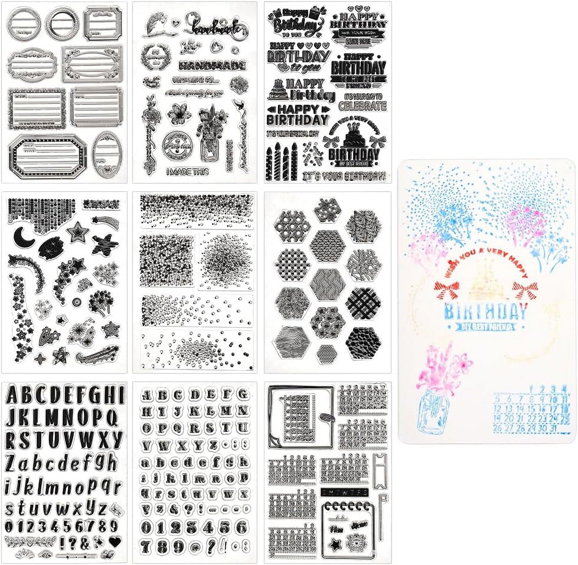 Plastic 9 Sheets 9 styles PVC Plastic Stamps for DIY Scrapbooking Photo ...