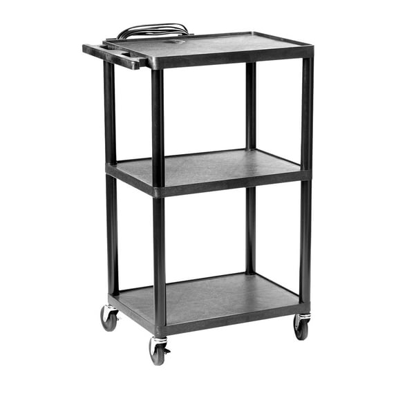 HamiltonBuhl Adjustable Plastic AV Cart with Wheels, Rolling ...