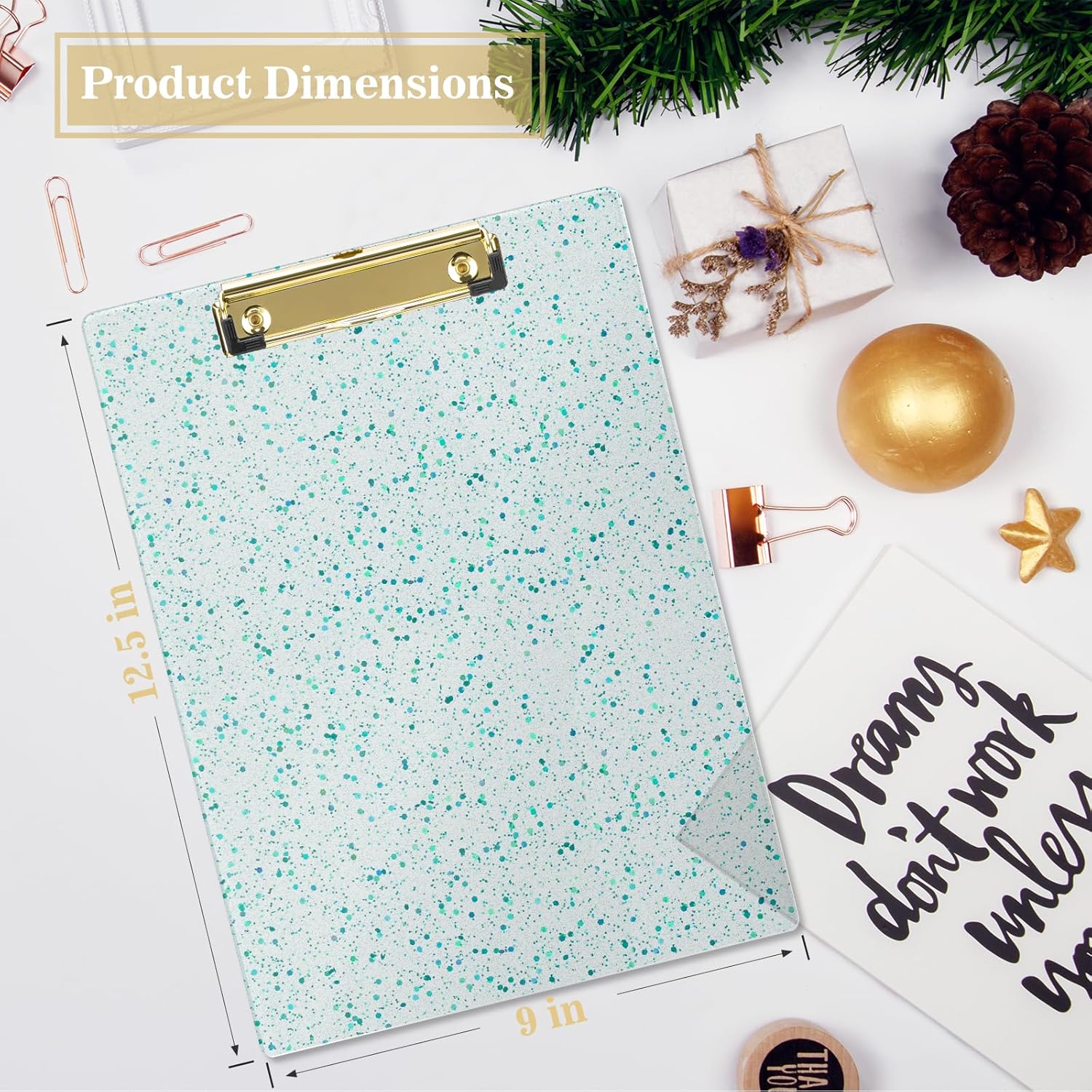 Plastic Acrylic Glitter Clipboard, 8.5X11" Stardard Letter A4 Size ...