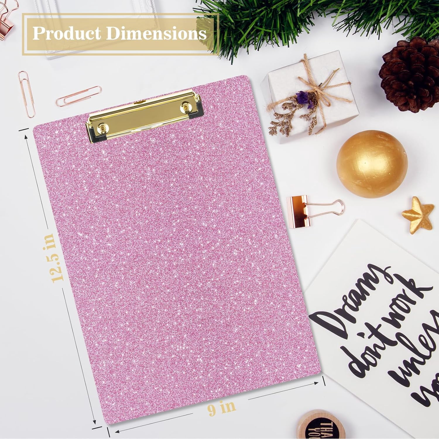 Plastic Acrylic Glitter Clipboard, 8.5x11" Stardard Letter A4 Size ...