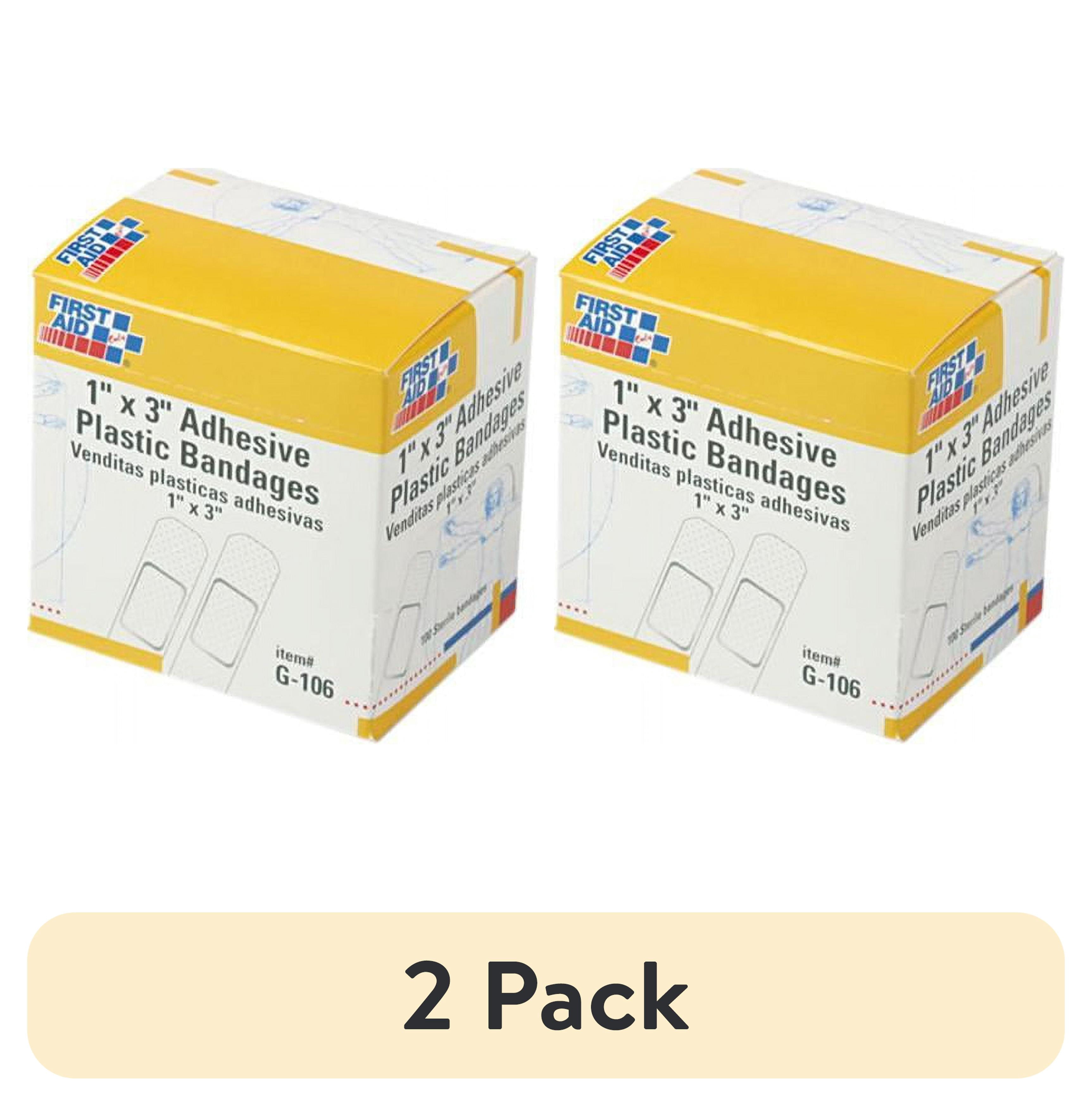 (2 pack) Plastic Adhesive Bandages,1 x 3, 100/Box - Walmart.com