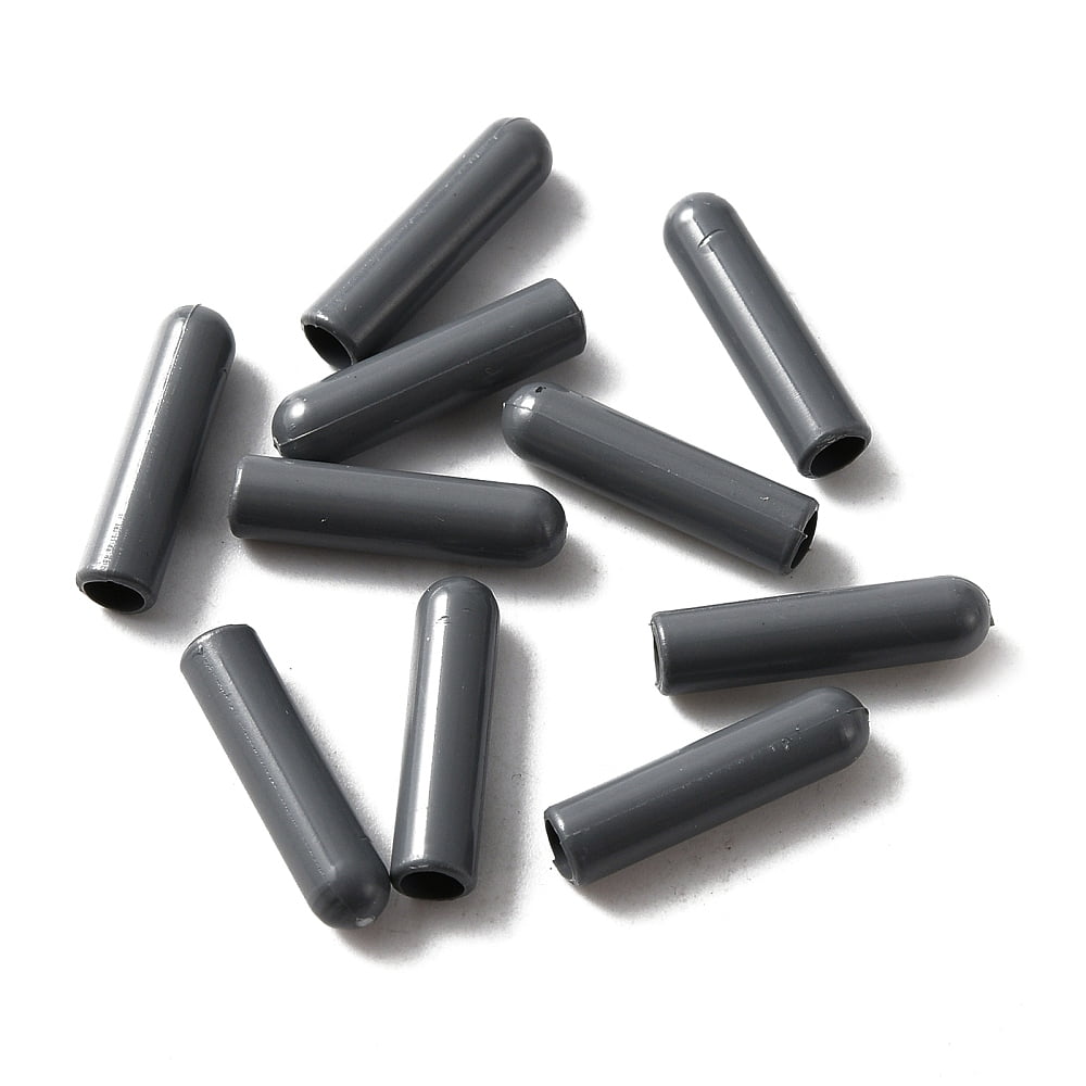 Plastic Aglets for Shoelaces Shoelace Tips Head Column Dark Gray 20x5mm ...
