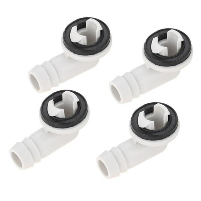 Plastic Air Conditioner AC Drain Hose Connector Elbow Fitting & Rubber ...