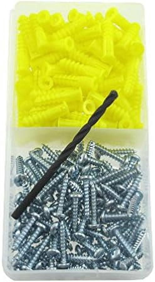 Plastic Anchor Kit - Includes Drill Bit, Ribbed Plastic Anchors & 1-1/2 ...