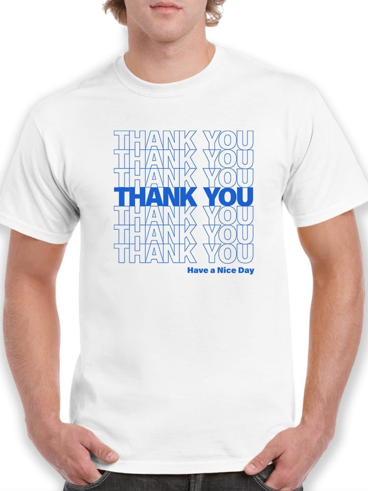 Plastic Bag Thank You In Blue Men T-Shirt, Male Large - Walmart.com