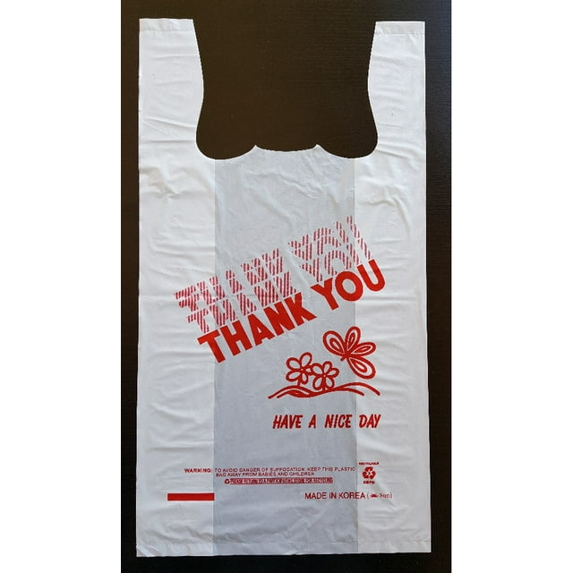 Plastic Bag White 18" x 8" x 27" - Jumbo - (Pack of 400) With Print ...