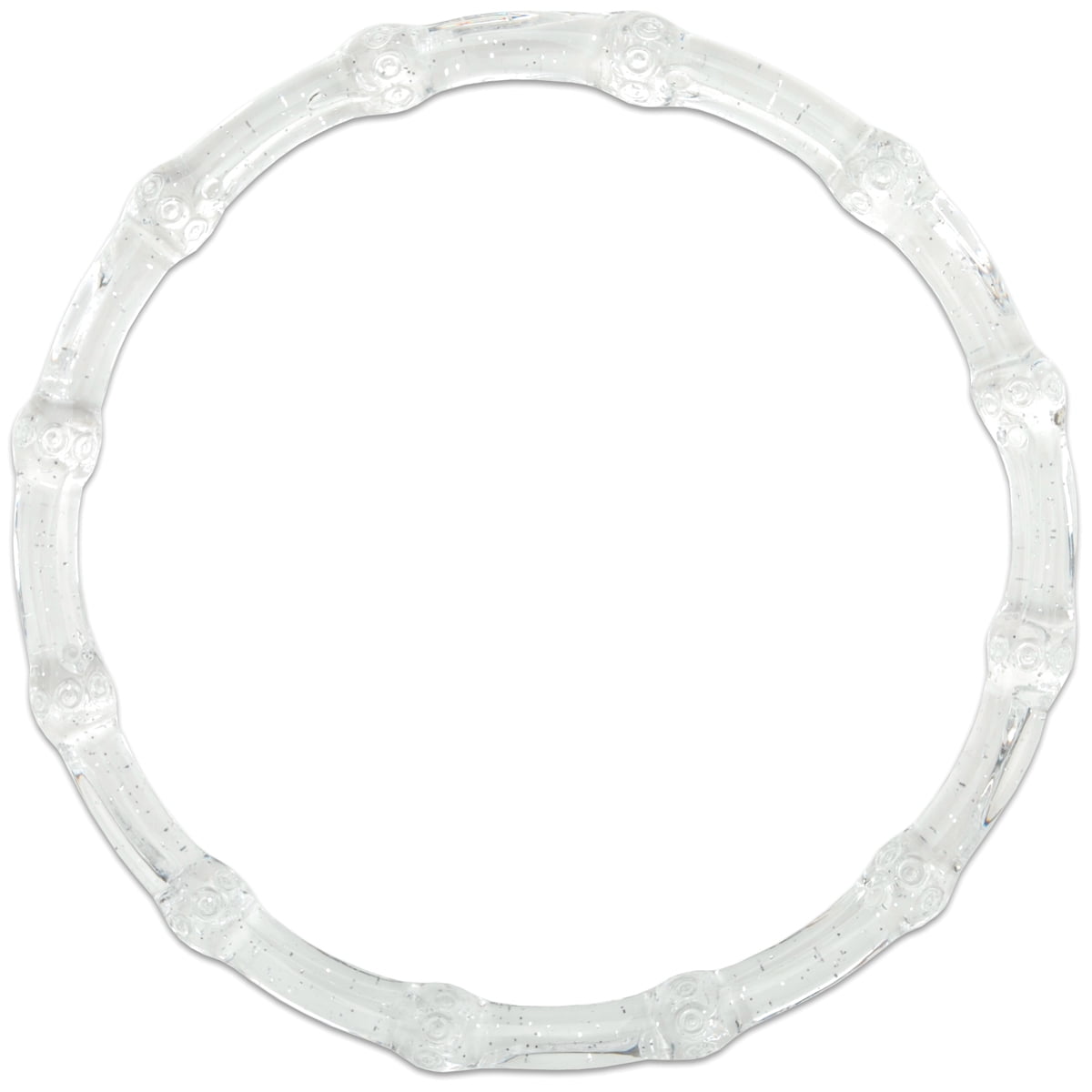 Plastic Bamboo-Look Purse Handle 6" Round-Clear W/Glitter, Pk 1 ...