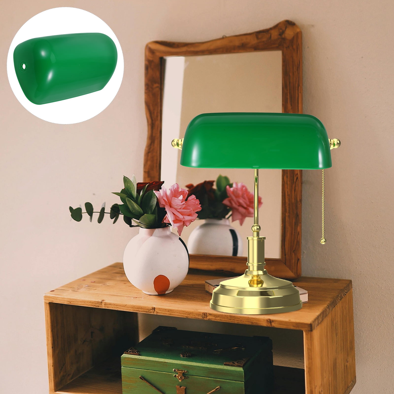 WHAMVOX Vintage Bankers Lamp Shade Retro Green PP Material for House ...
