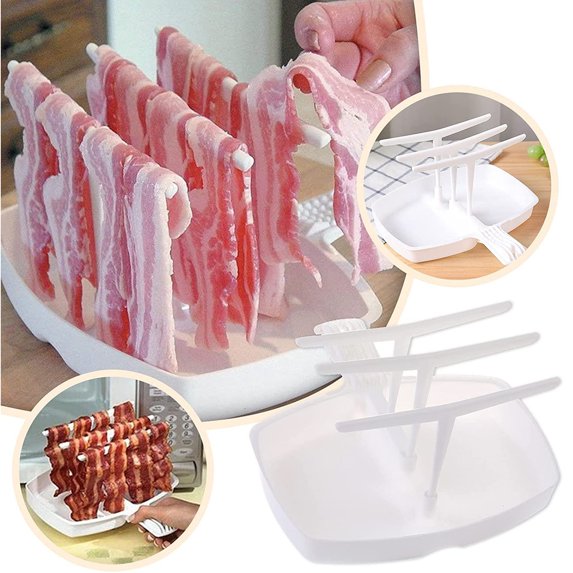Plastic Barbecue Grill Tray Rack | Bacon Cooking Tool for Crispy ...