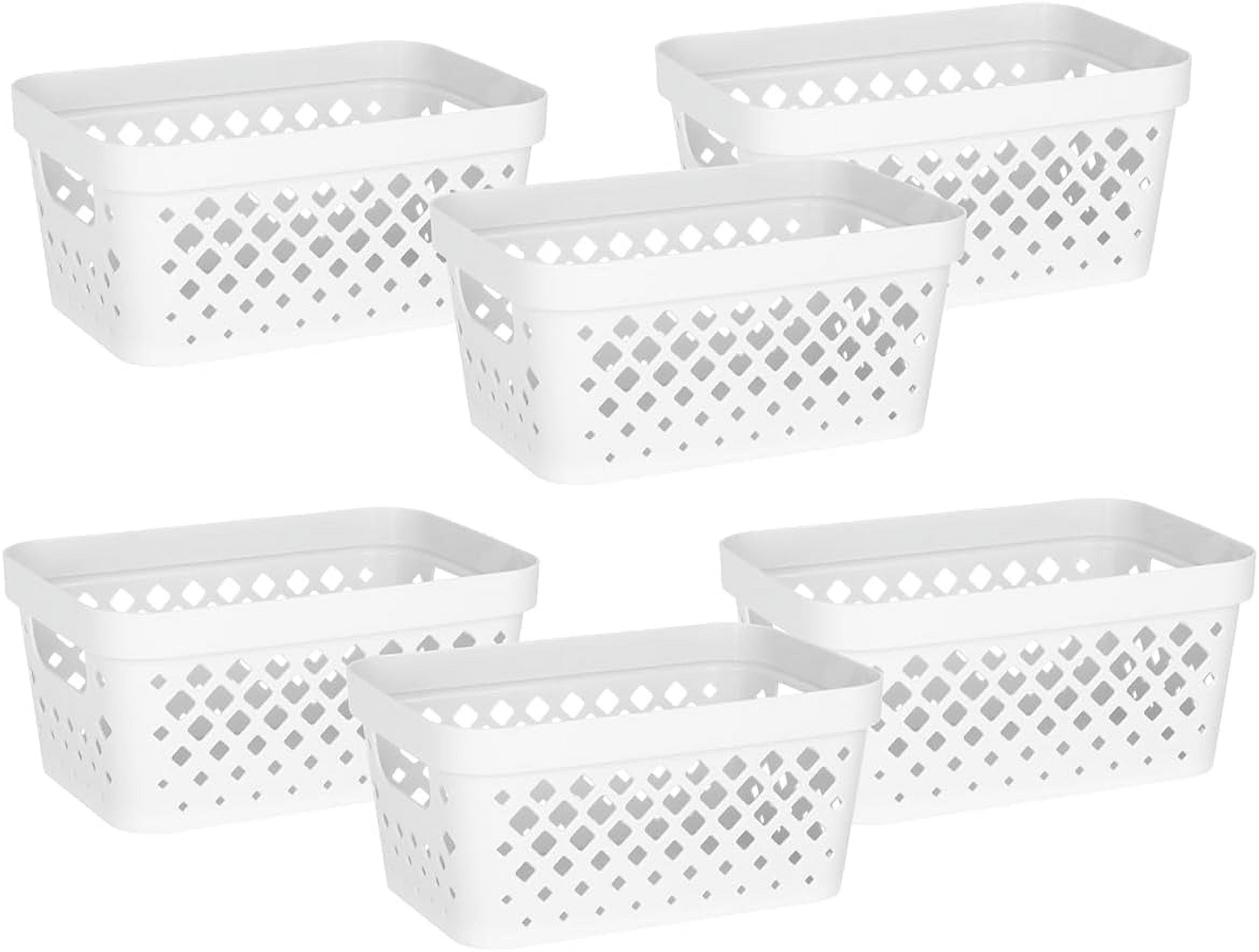 Plastic Baskets for Organizing, Set of 6 | Pantry Storage for Under ...