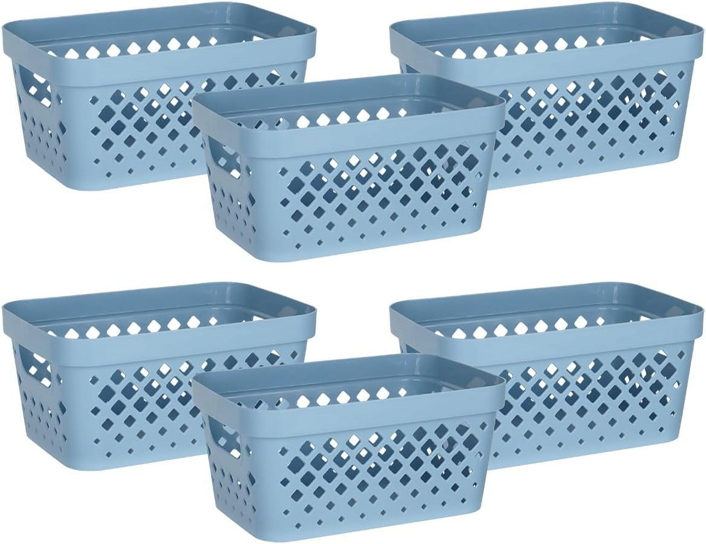 Plastic Baskets for Organizing, Set of 6 | Pantry Storage for Under ...