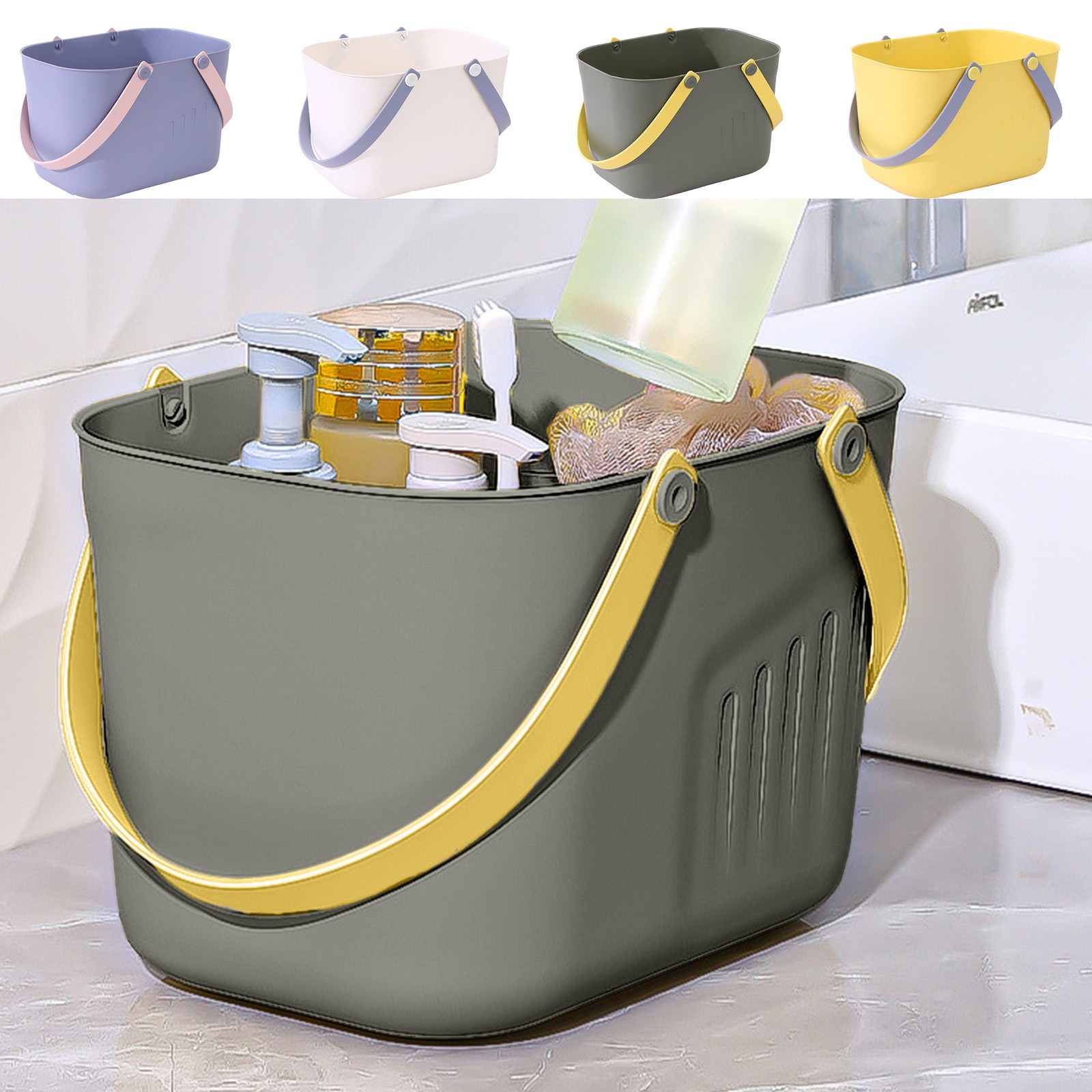 Plastic Bathroom Handheld Storage Basket, Waterproof Mesh Design, 12oz ...