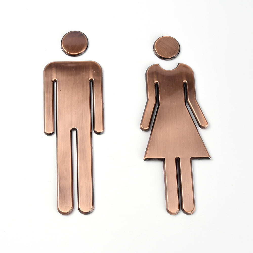 Plastic Bathroom Sign Stickers Public Toilet Sign for Wall Door ...