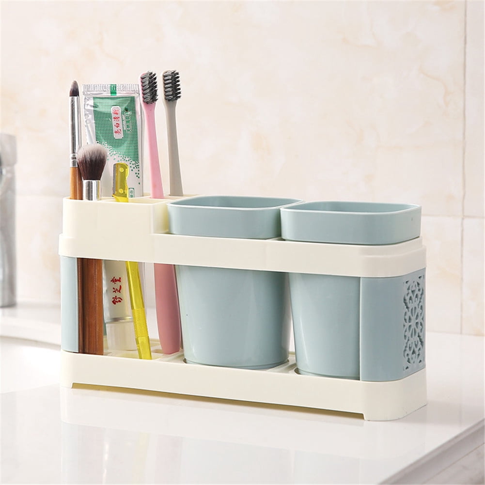 Plastic Bathroom Wash Set Kit Toothbrush Holder Storage for Bathroom ...