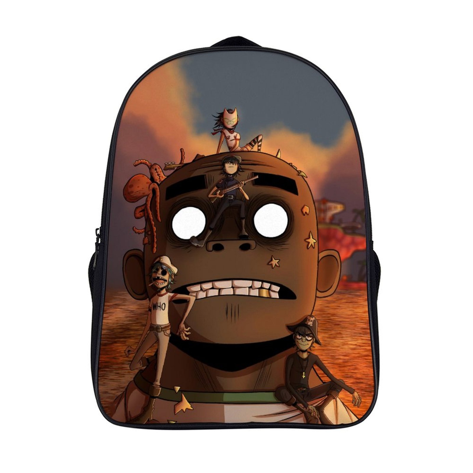 Plastic Beach Gorillaz Backpack Student School Bag Satchel Bookbag 2 ...