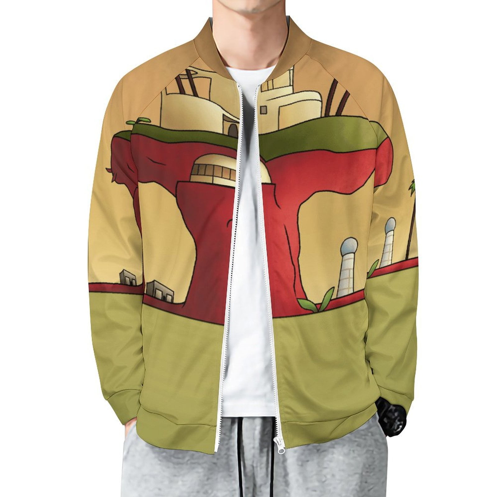 Plastic Beach Gorillaz Fashion Jacket Mens Windbreaker Coat Lightweight ...