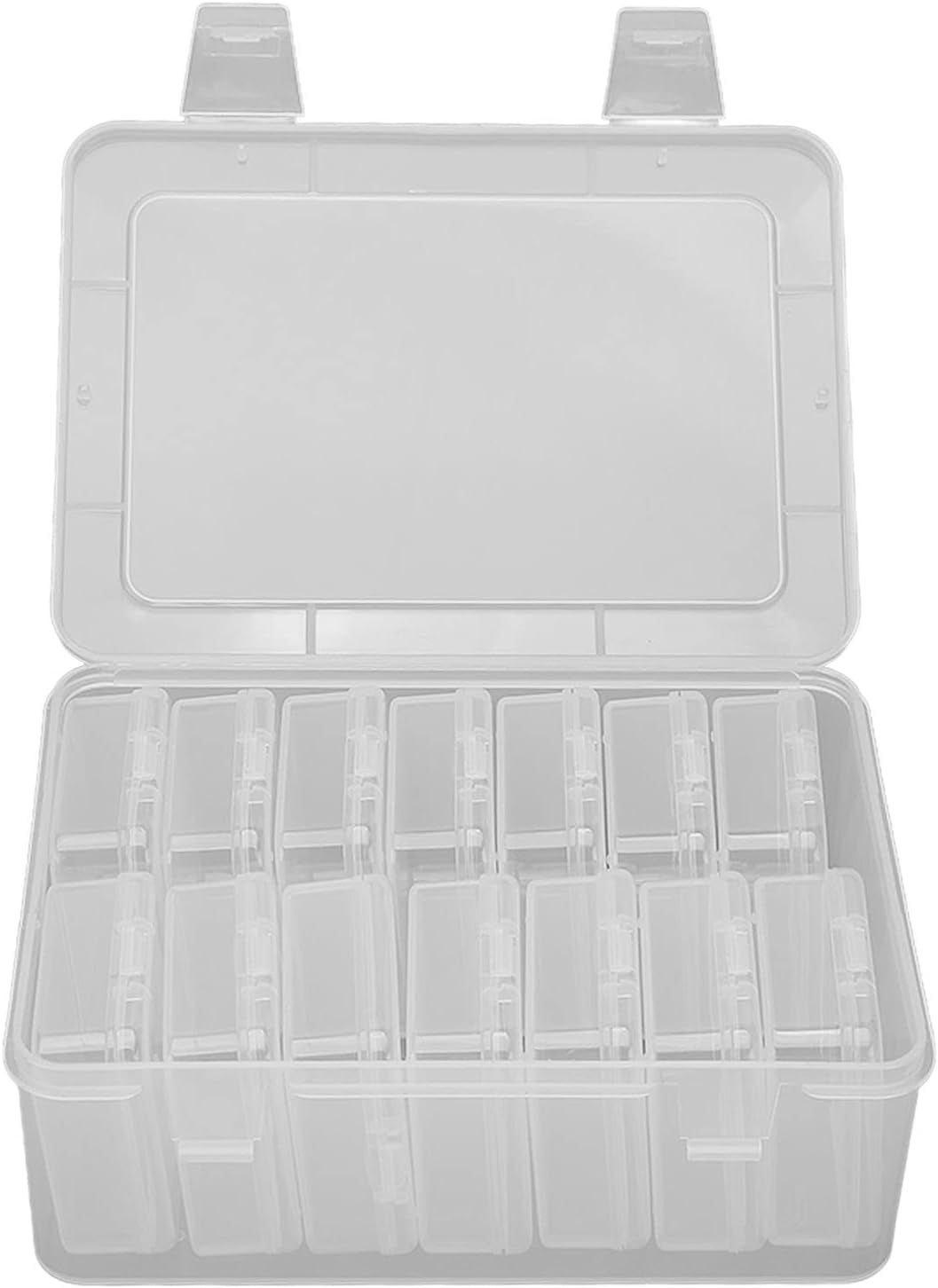 Plastic Bead Organizers, 14 Small Boxes Transparent Dustproof Bead ...