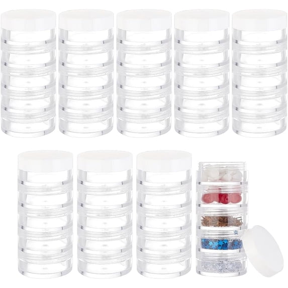 Plastic Bead Screw Together Stacking Jars 5 Vials Bead Storage ...