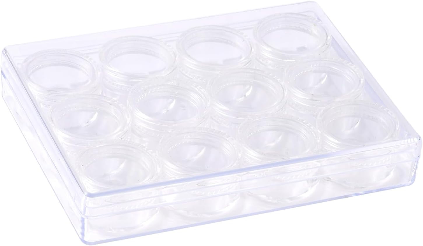 Plastic Bead Storage Containers 12 Compartments Clear 9.8x13x2cm Small ...