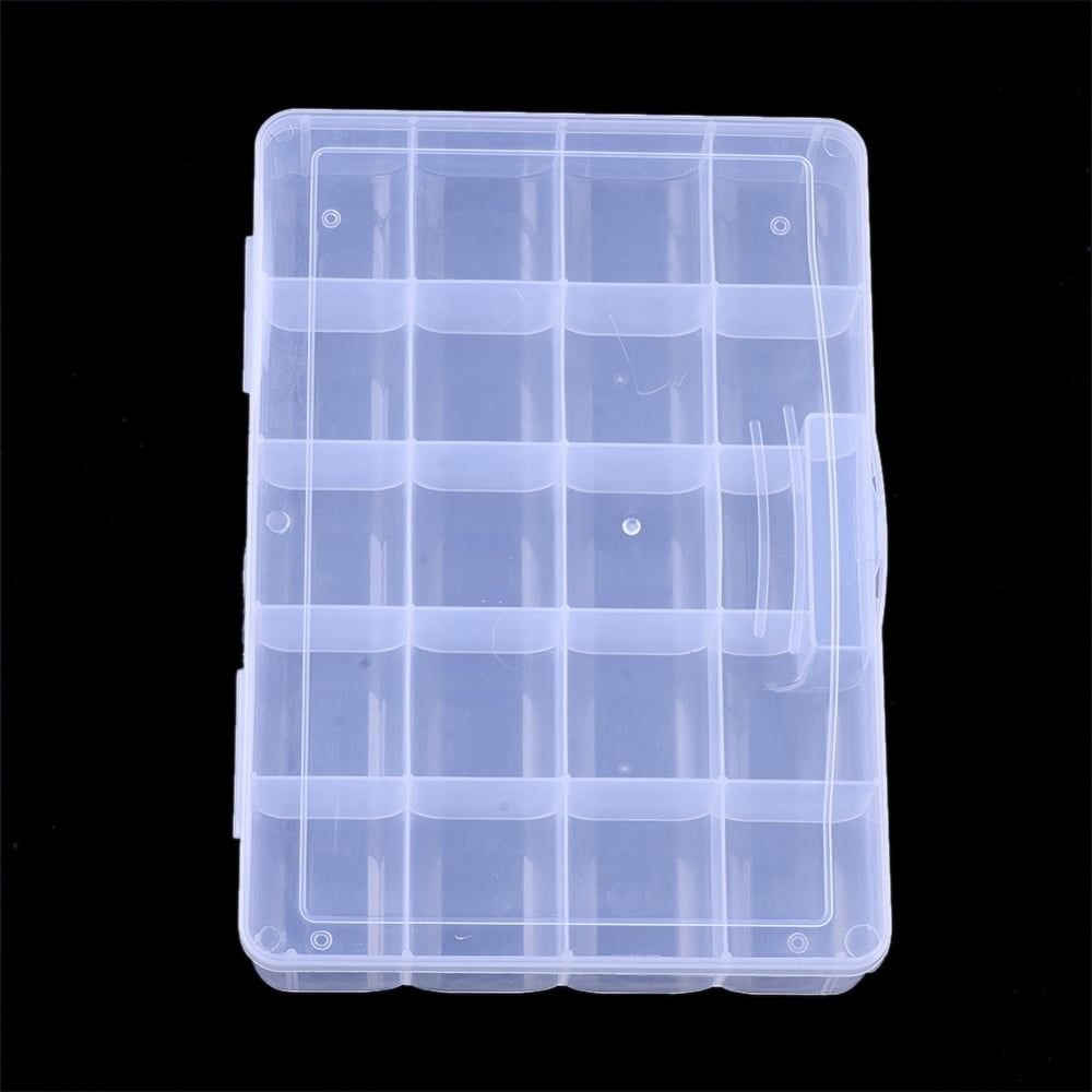 Plastic Bead Storage Containers 20 Compartments Rectangle Clear 27x19x4 ...
