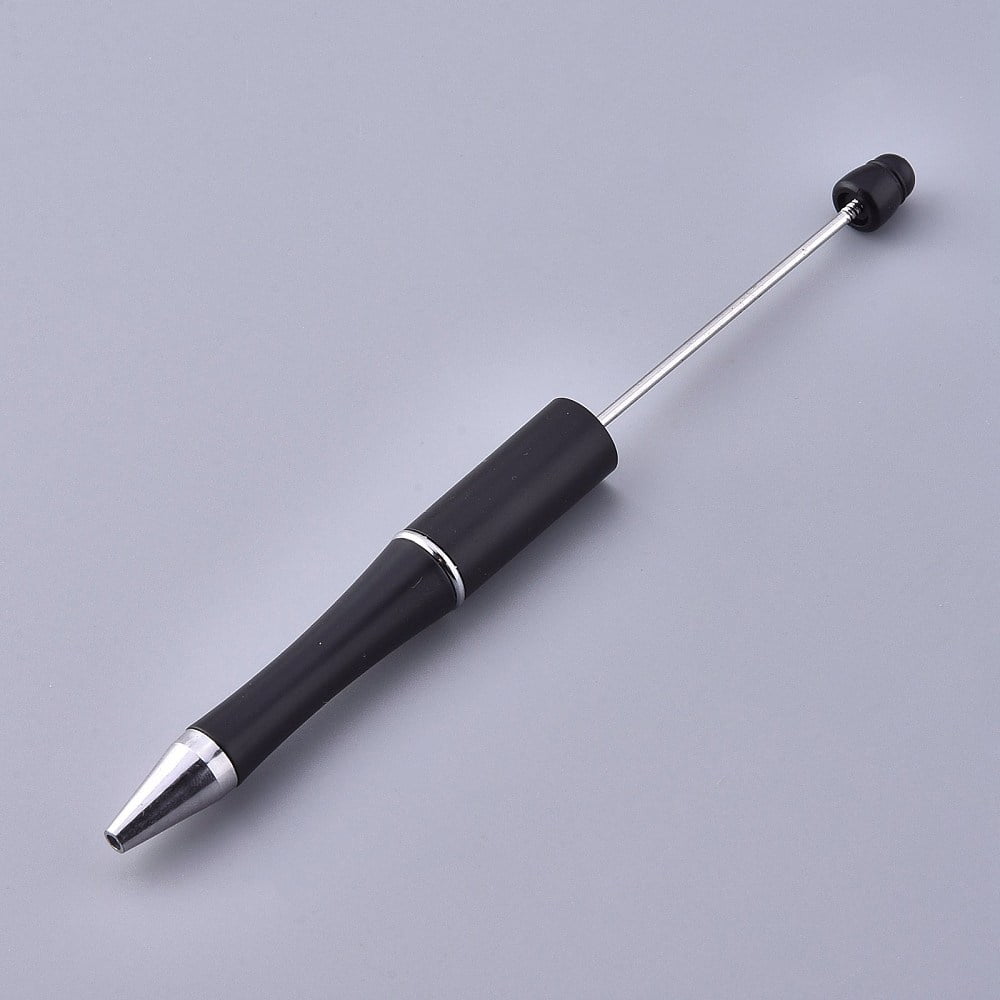 Plastic Beadable Pens Shaft Black Ink Ballpoint Pen for DIY Pen ...