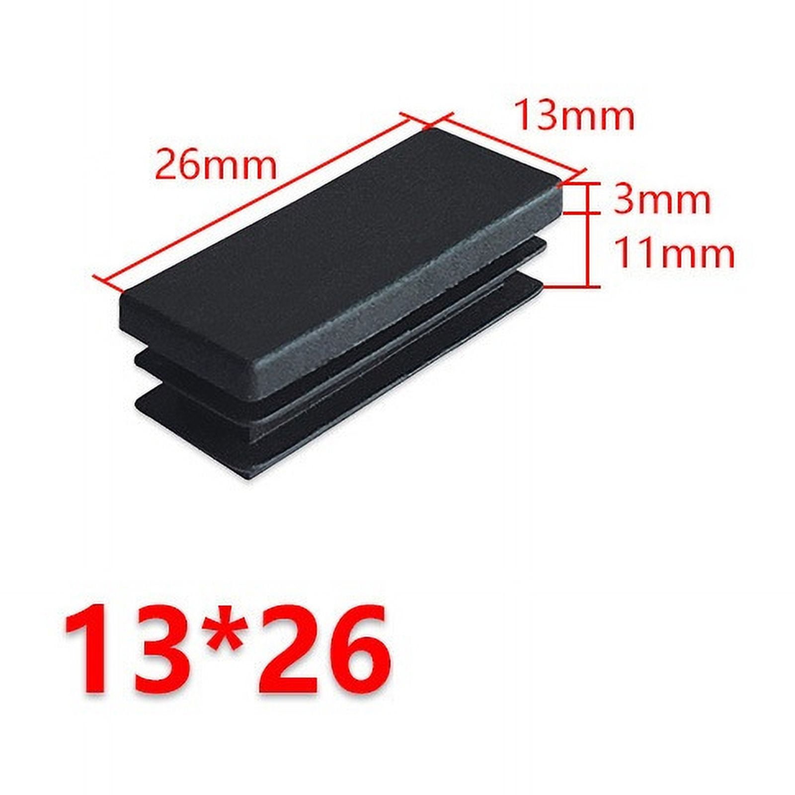 Plastic Black Rectangle Blanking End Caps Leg Tube Pipe Inserts Plugs ...