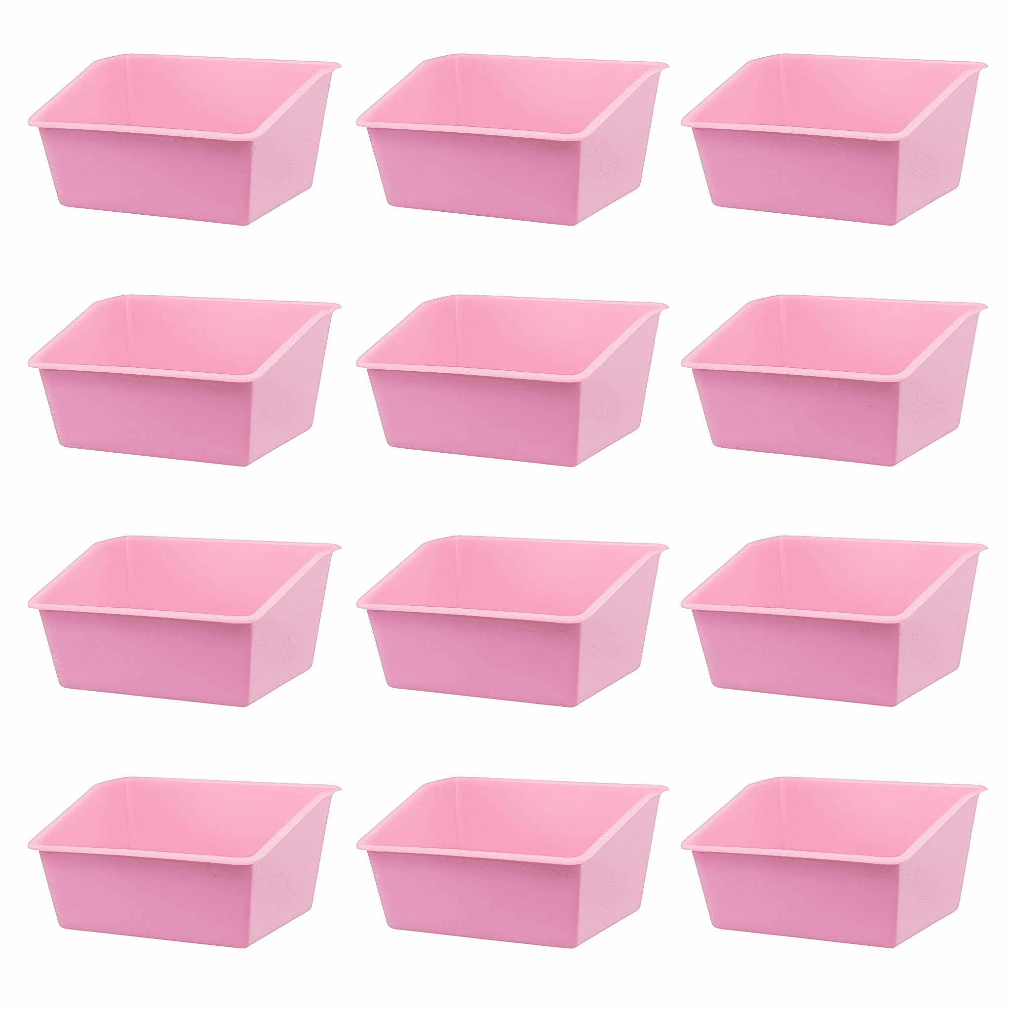 Plastic Book Bin, Sturdy, Lightweight, Stackable Organizers for Books ...