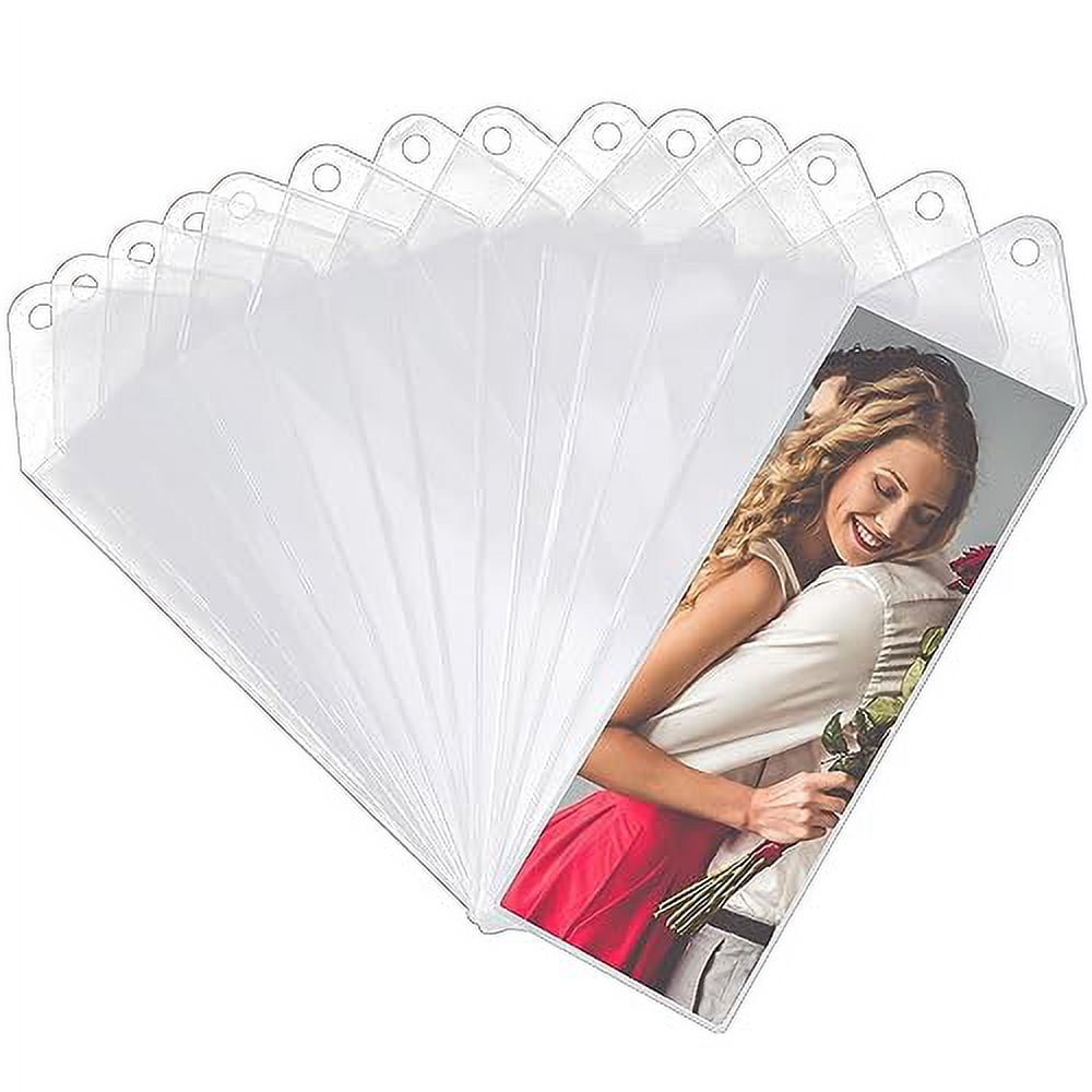 Plastic Bookmark Sleeves Clear Photo Booth Sleeves 2-1/4 x 6-1/4 Inches ...