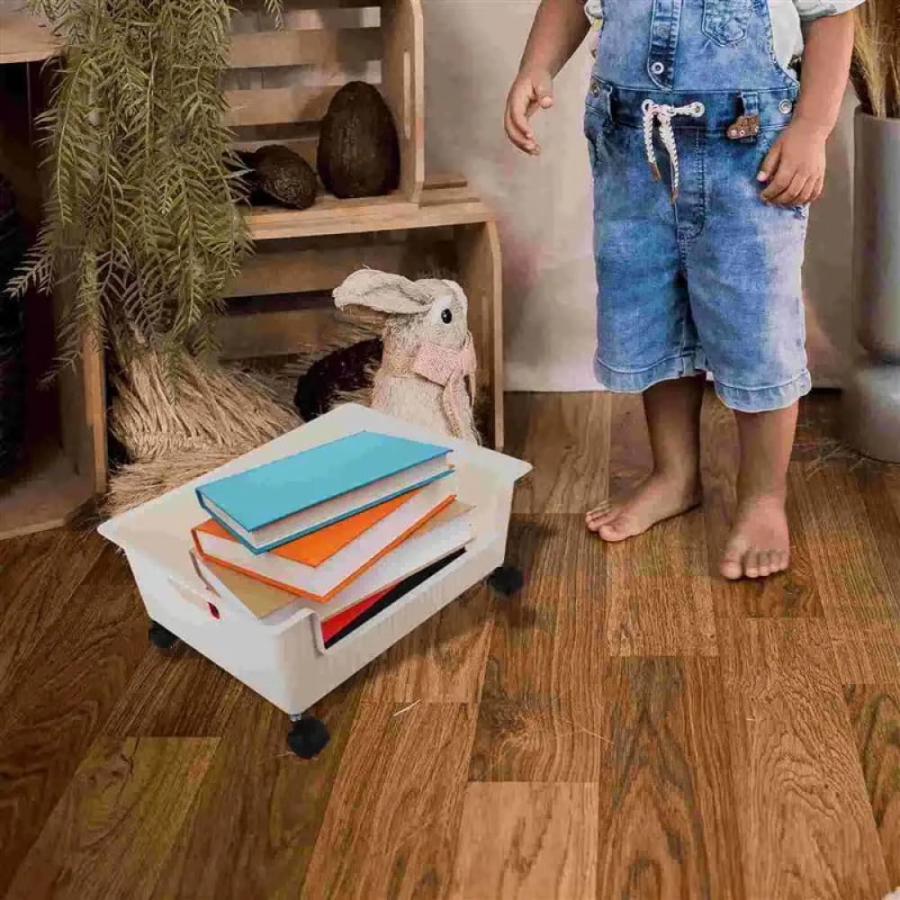 Plastic Bookshelf On Wheels Student Bookcase With Wheels Storage Box ...