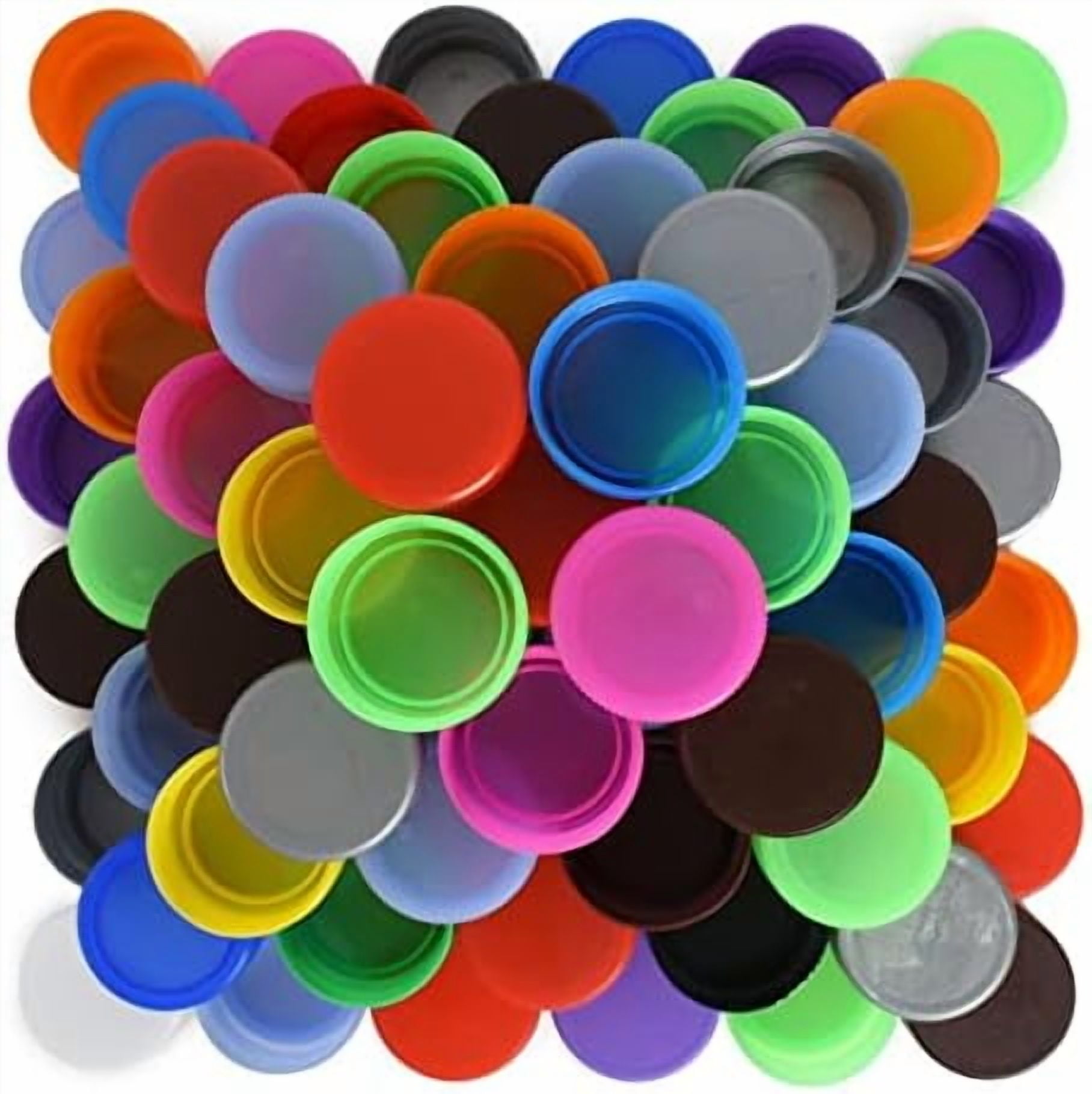 Plastic Bottle Caps 100pcs Mixed Color DIY Craft Children Intelligence ...