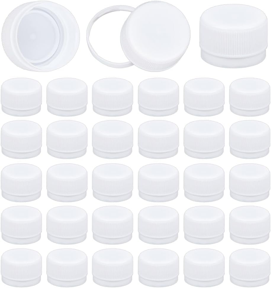 Plastic Bottle Caps Screw-on Bottle Lids Column White 30x19.5mm Inner ...