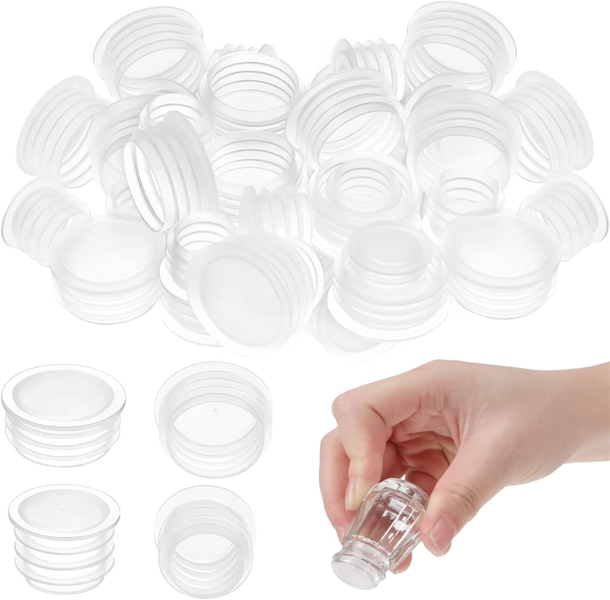 Plastic Bottle Plugs 50 Pcs,5 Size Salt Shaker Plug Plastic Stoppers ...