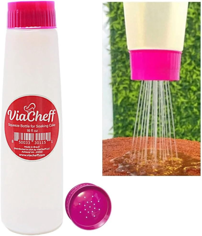 Plastic Bottle for Soaking Cake (16 fl oz) Pink Neon Lid - Walmart.com