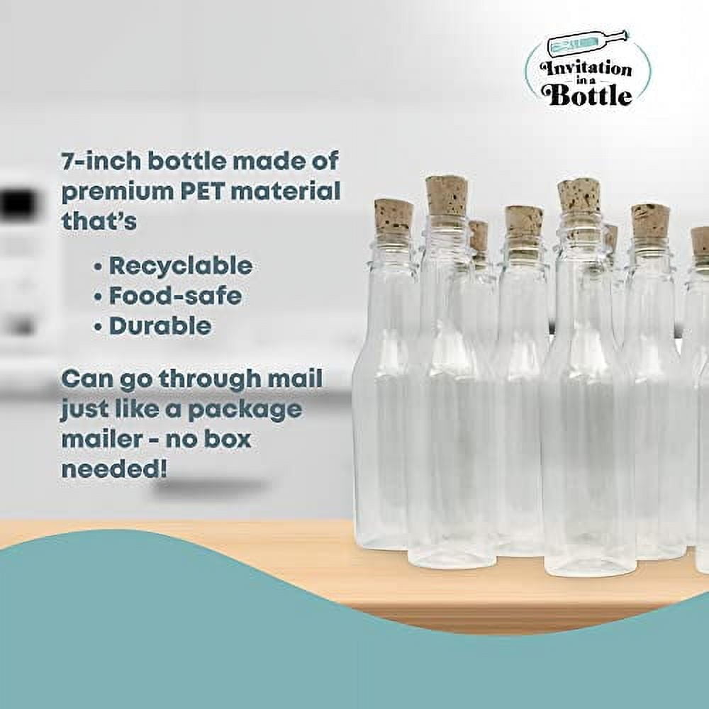 Plastic Bottles & Corks Set (20) - Clear PET Plastic Potion Bottles ...