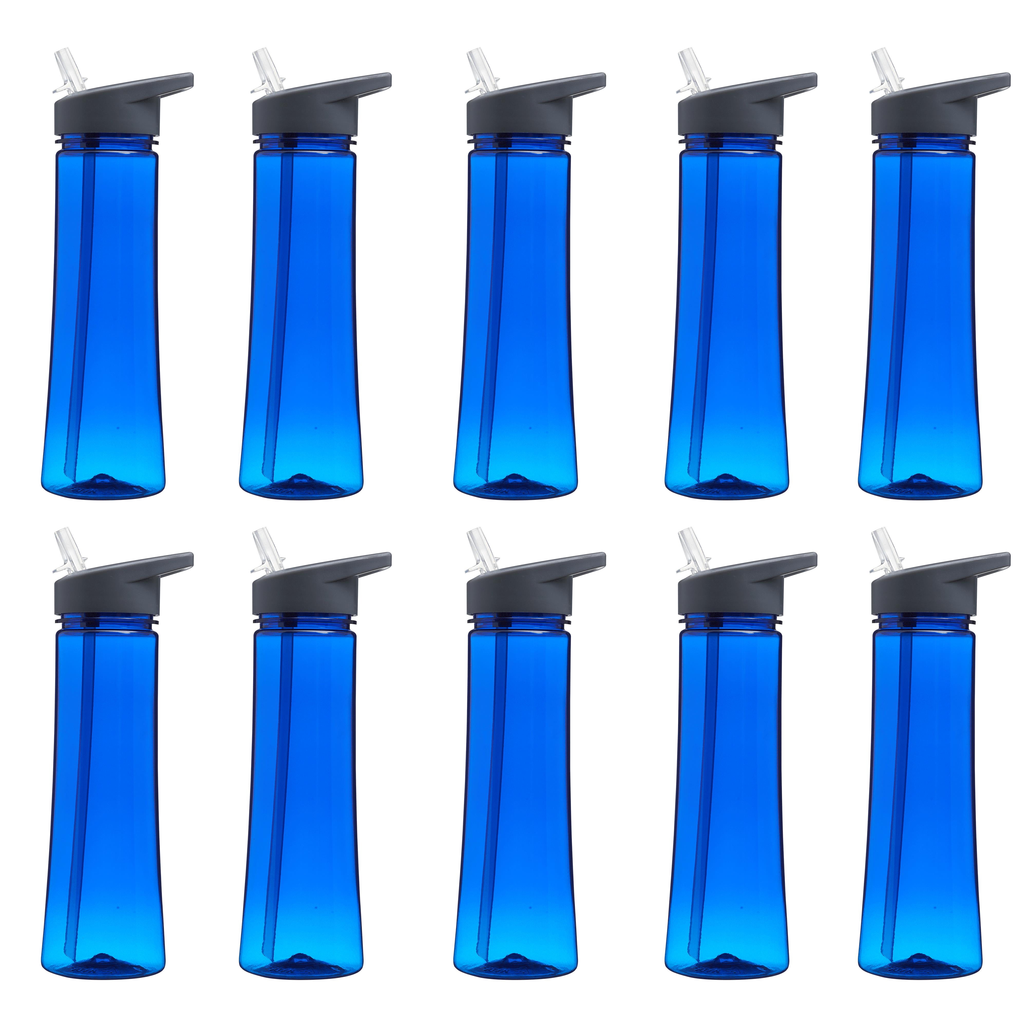 Plastic Bottles with Drink Spout 22 oz. Set of 10, Bulk Pack - Great ...