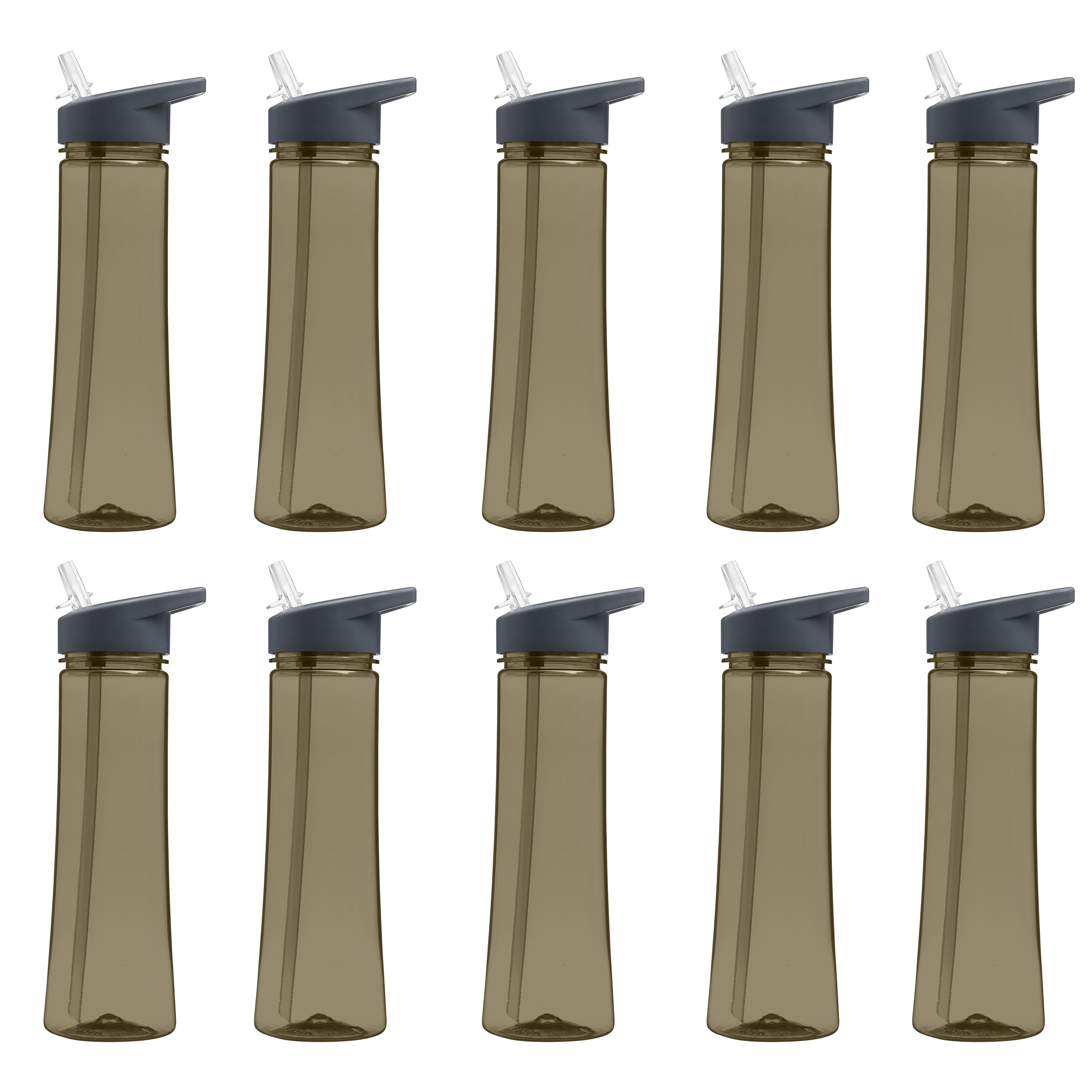 Plastic Bottles with Drink Spout 22 oz. Set of 10, Bulk Pack - Great ...