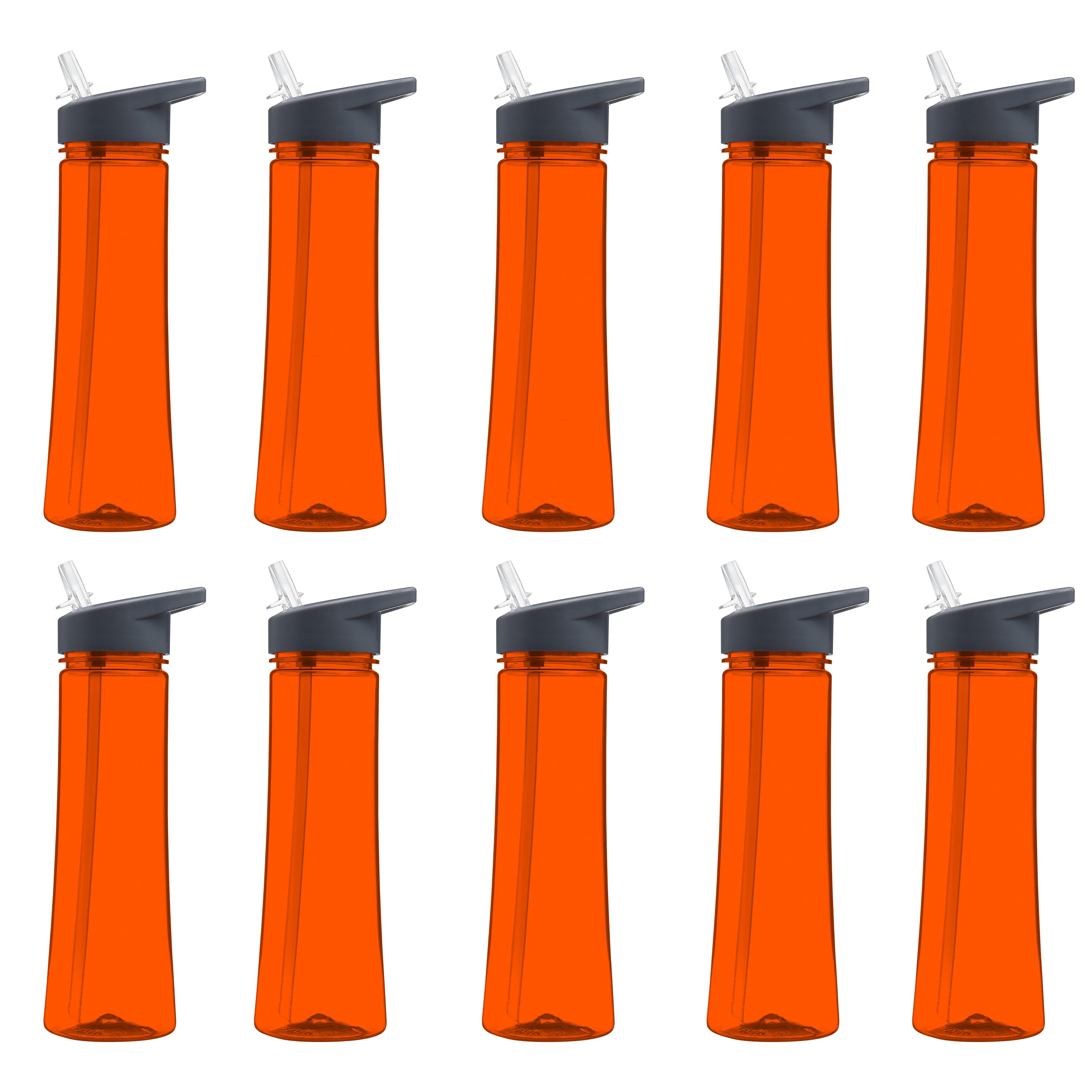 Walmart 22 oz. Orange Reusable Plastic Bottles with Drink Spout, Set of ...