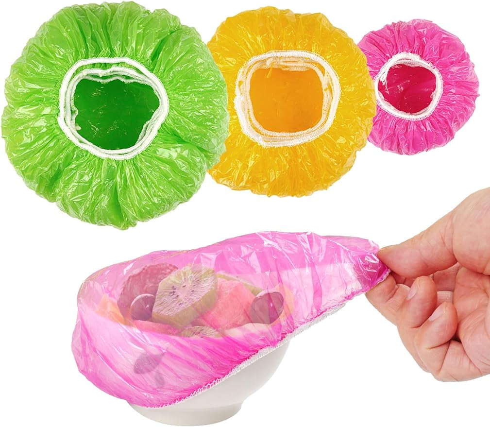 Plastic Bowl Covers Elastic Reusable - 60PCS Fresh Keeping Bags, 3 Size ...
