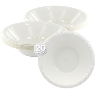 2 sets - Party Essentials 320 Oz. Soft Plastic Bowls with lids- Clear ...