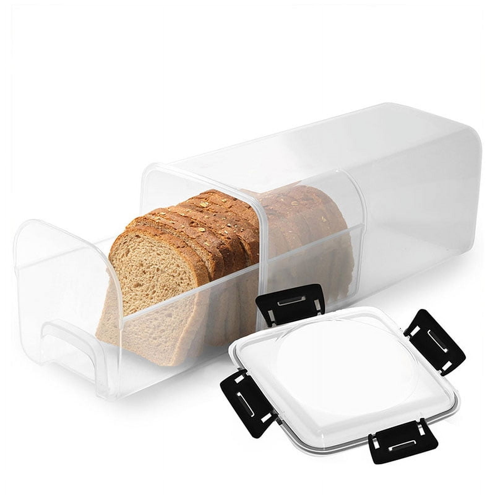 Plastic Bread Box with Sealing Lid and Tray, Bread Storage Box ...