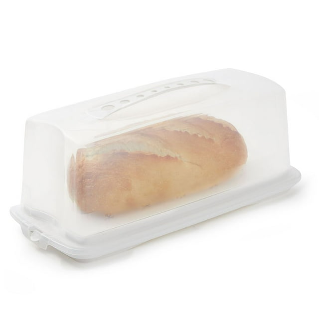 Plastic Bread Keeper Box, Storage Container for Kitchen (14.5 x 5.75 x ...